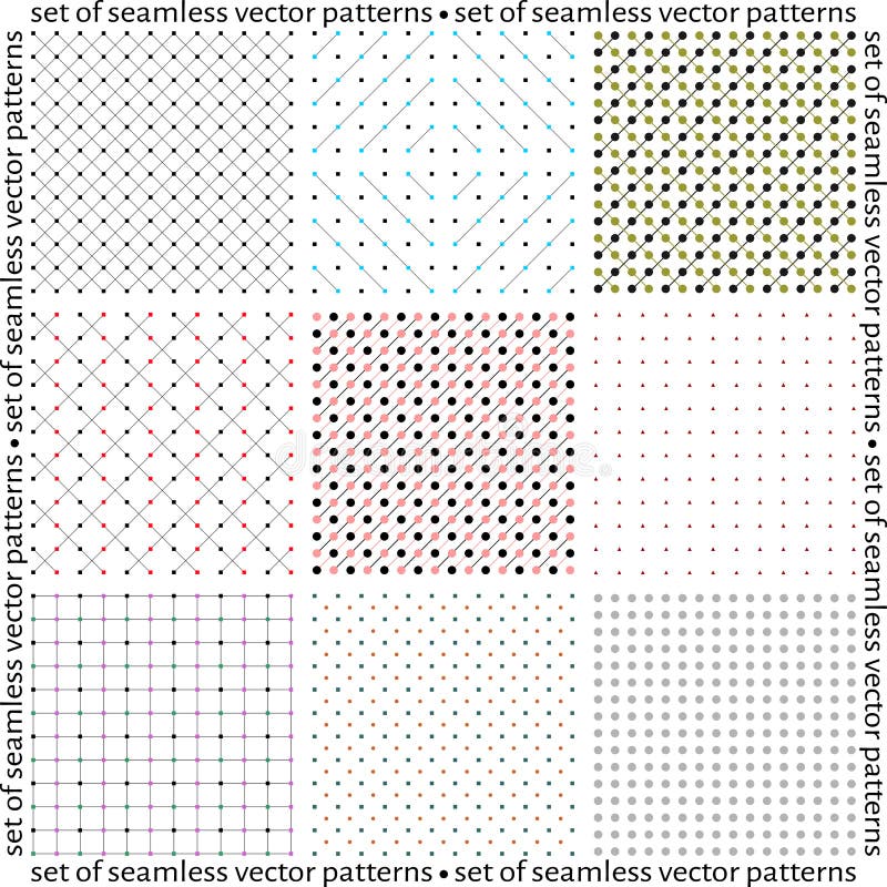 Set of Simple Seamless Vector Patterns Stock Vector - Illustration of ...