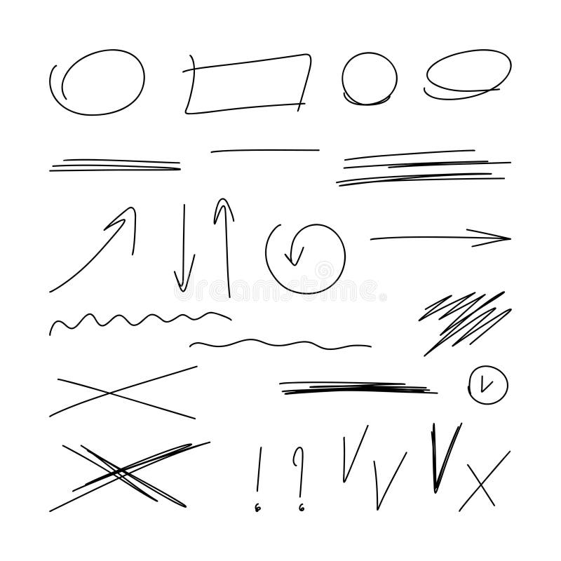 A Set of Simple Selection Elements, Marks, Borders, Arrows, Underscores ...