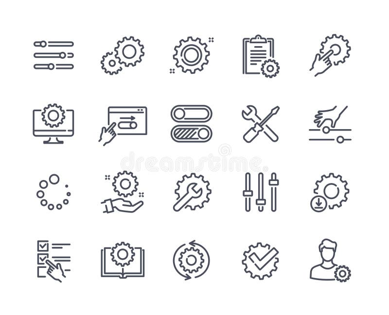 Simple Set Of Setup And Settings Related Vector Line Icons Contains Such Icons As Installation