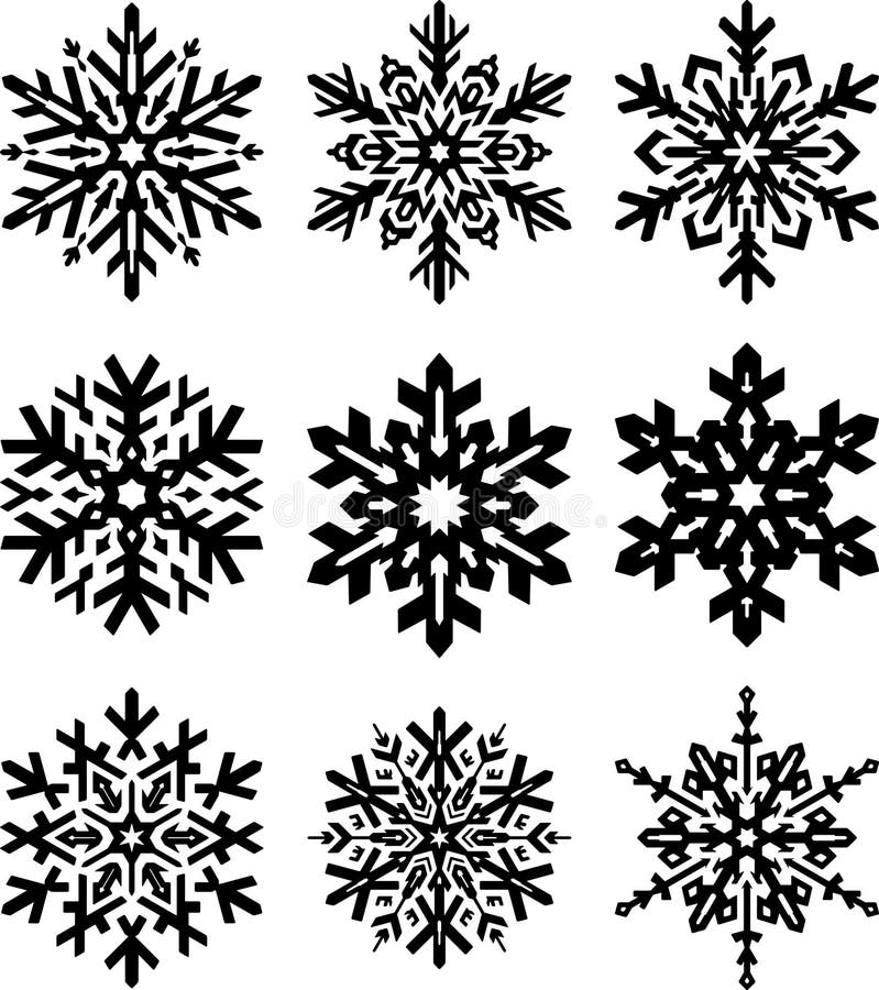 Simple Shape Stylish Black Snowflake for Your Design. Vector Geo Stock ...