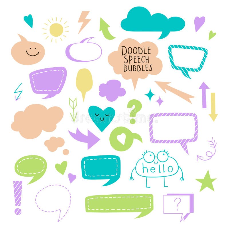 Set of Simple Speech Bubbles, Dialog Balloons and Arrows Stock Vector ...