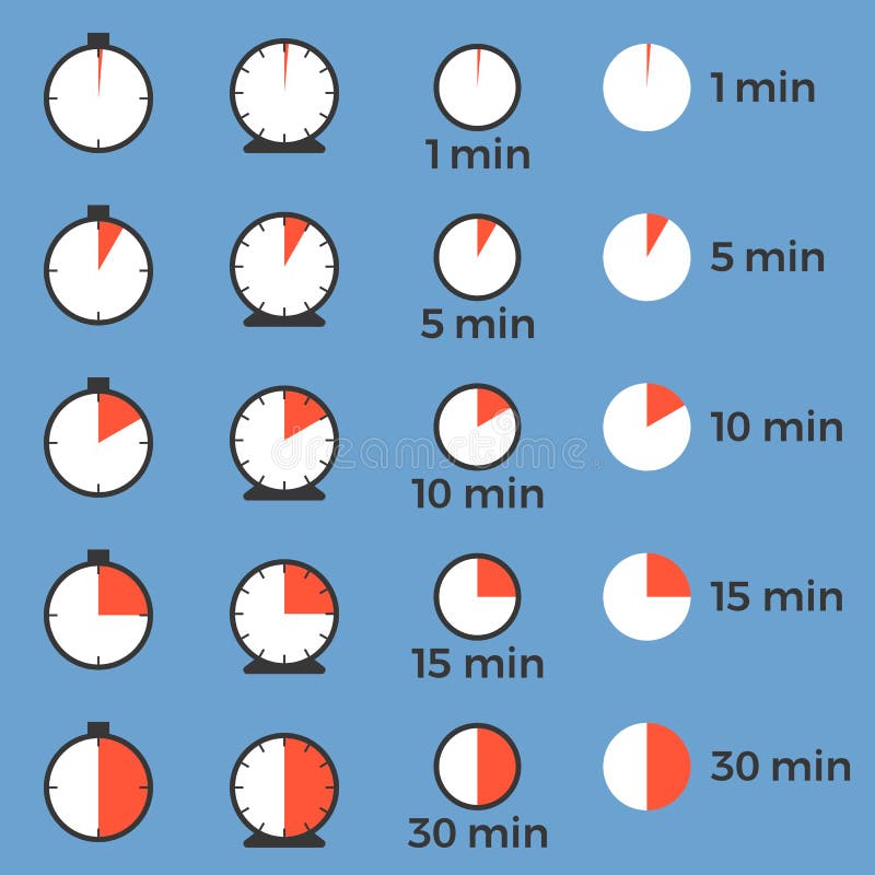 Set of Simple Timer in Various Design for Use in Sports or Label on ...