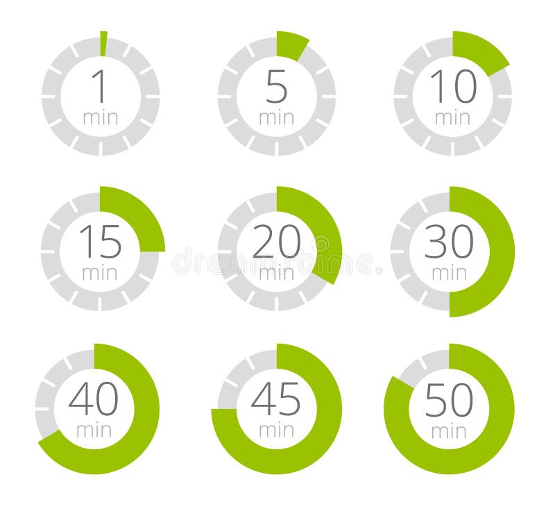 Set of simple timers stock vector. Illustration of green - 36200458