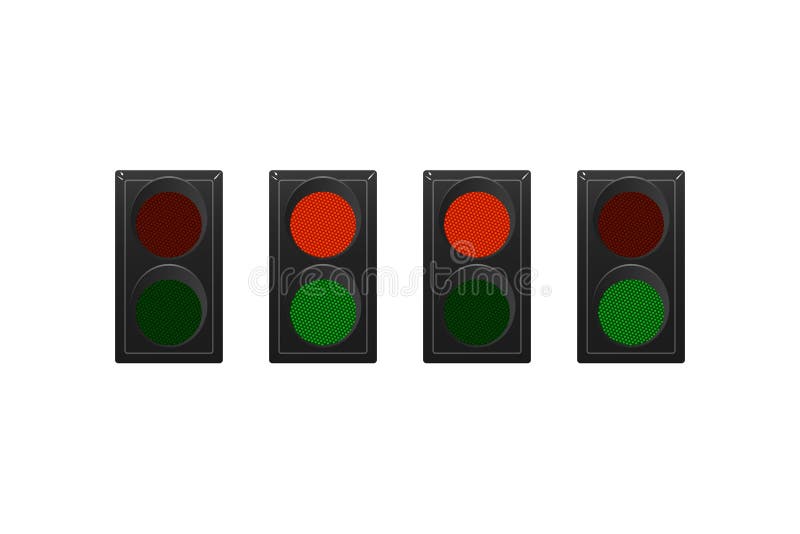 Set of Simple Traffic Lights. Stock Vector - Illustration of control ...