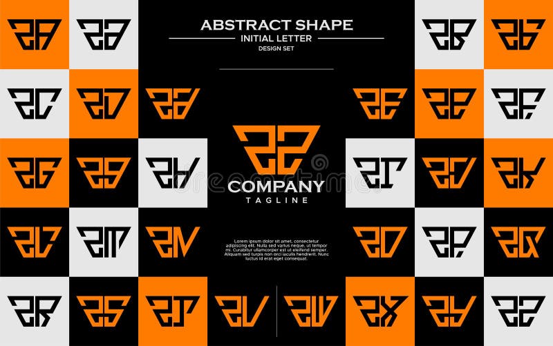 Set of Simple Trapezoid Shape Letter Z ZZ Logo Design Stock Vector ...