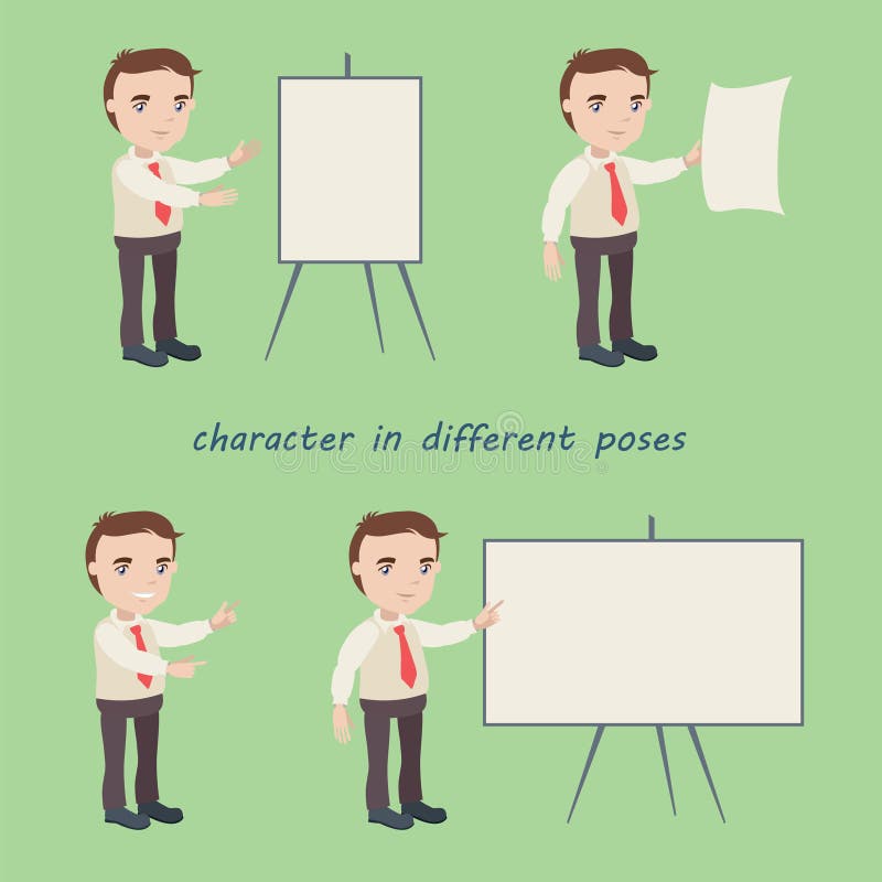 Set of Simple Universal Characters in Different Poses Stock Vector ...