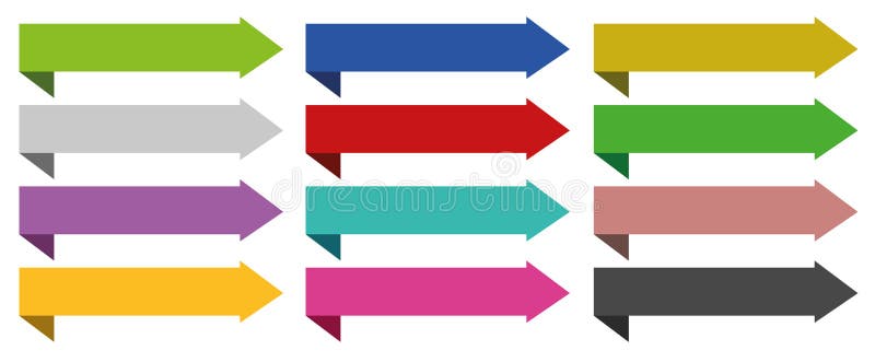 Set of Simple Vector Arrow Label Banner on White Background Stock ...