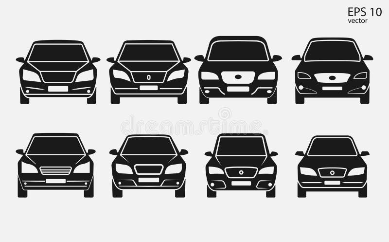 Set of Simple Vector Icons for Cars of Different Classes. Stock Vector ...