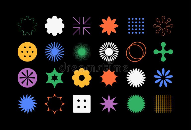 Set of Simple Vector Objects in a Modern Style, Contemporary Figures of ...