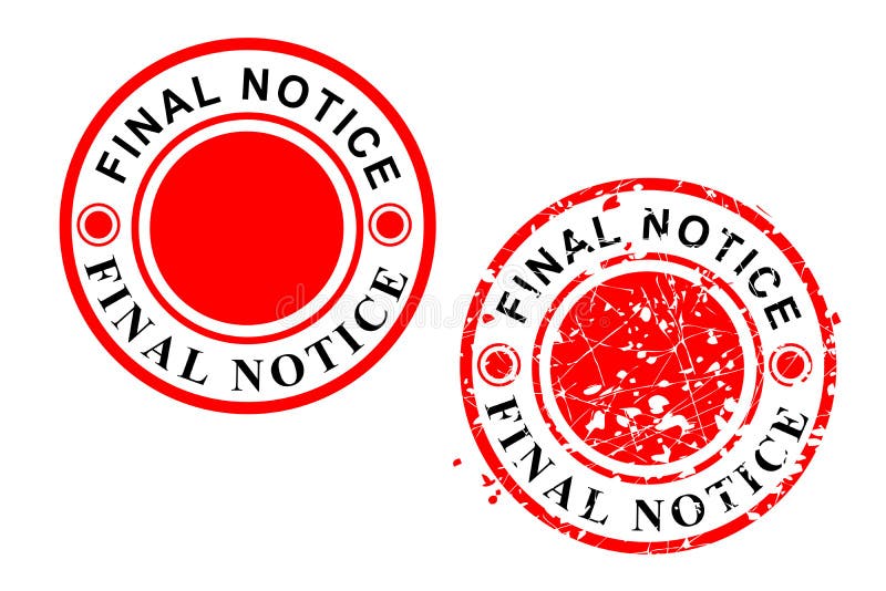 Set 2, Simple Vector Rusty Red Circle Rubber Stamp, Final Notice Stock ...