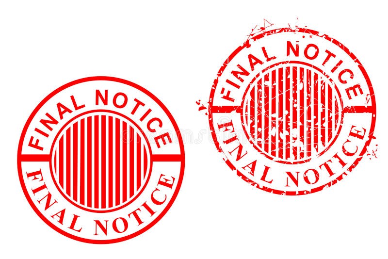 Set 2, Simple Vector Rusty Red Circle Rubber Stamp, Final Notice Stock ...
