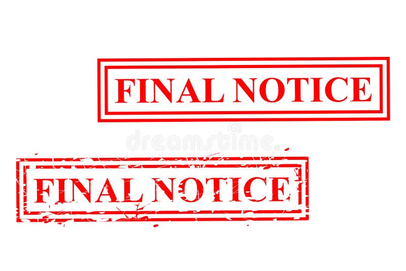 Set 2, Simple Vector Rusty Red Rectangle Rubber Stamp, Final Notice ...