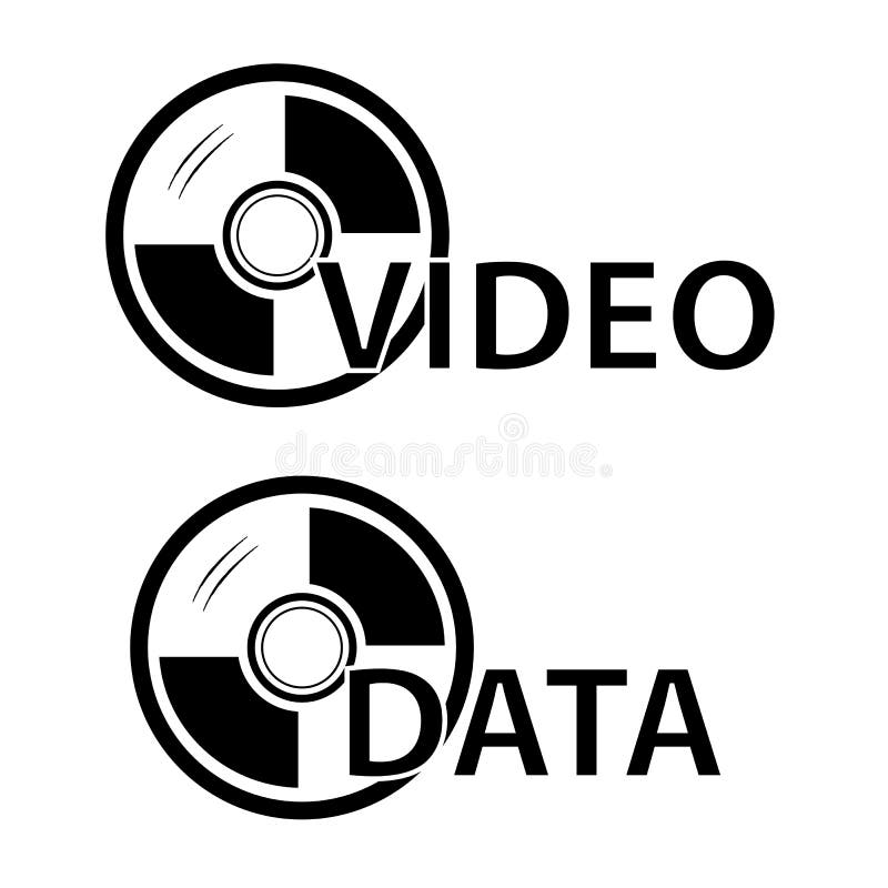 Set 2 Simple Vector Sign for DVD Video and Data Stock Vector ...