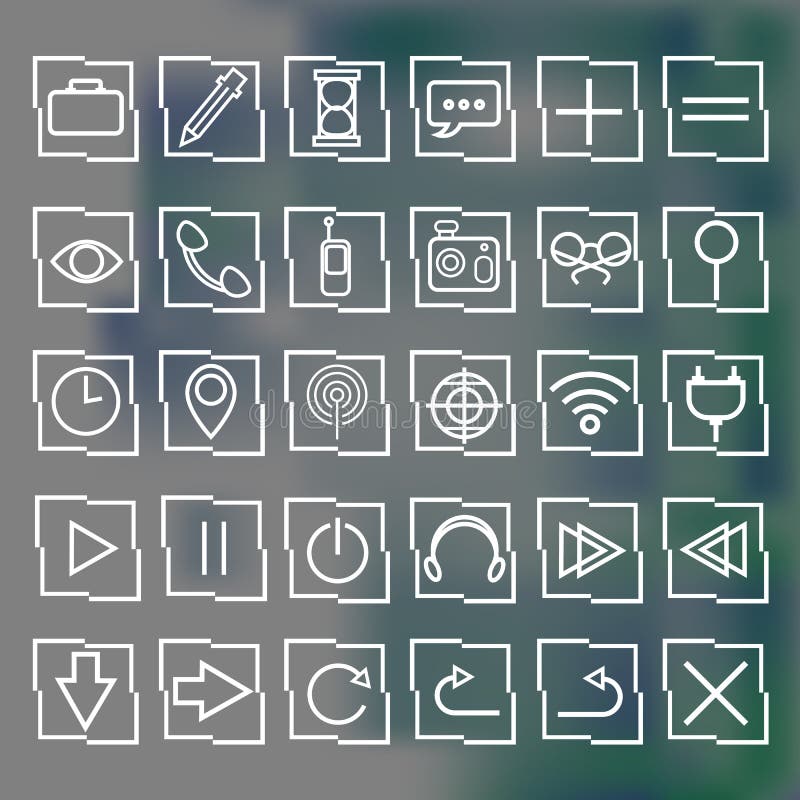 Set of Simple White Icons for Web Design Vector Stock Vector ...