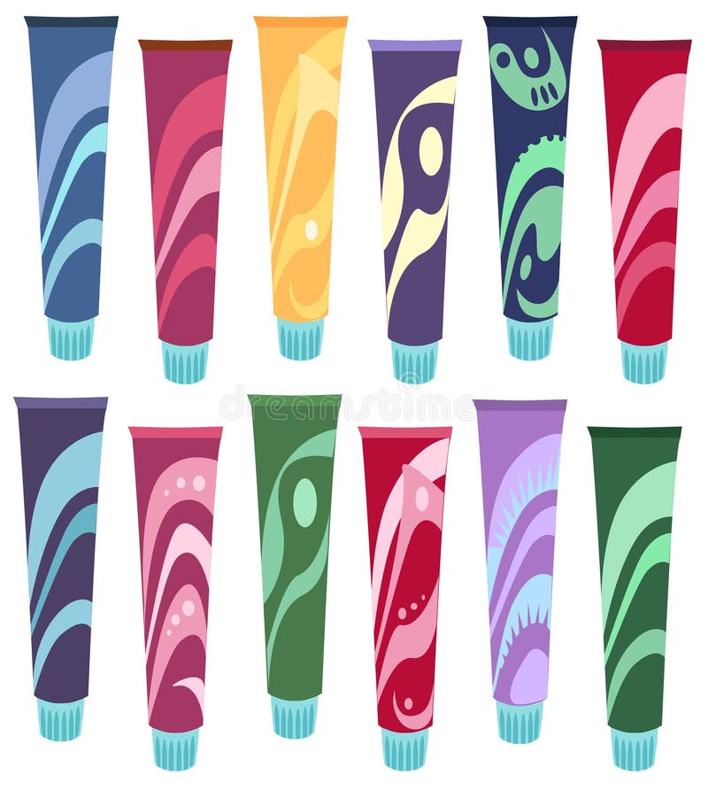 Set of simply tubes stock vector. Illustration of palette - 112525508