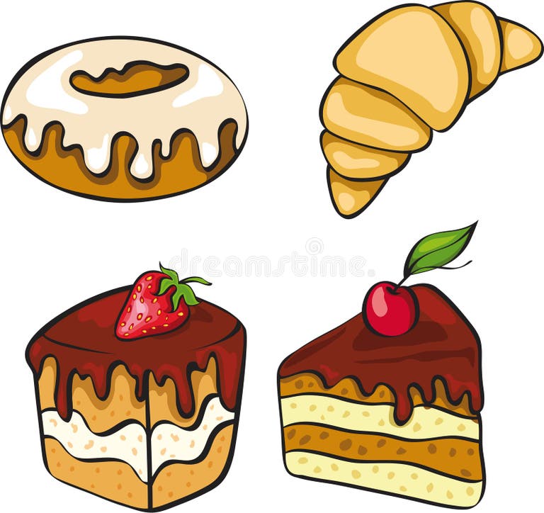 Set of Sinful Looking Desserts Stock Vector - Illustration of chocolate ...
