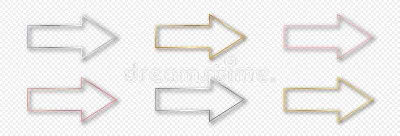 Set of Six Arrow Shape Frames Stock Vector - Illustration of graphic ...