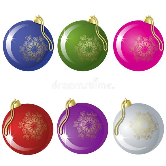 Set of six balls stock vector. Illustration of hanging - 6453530