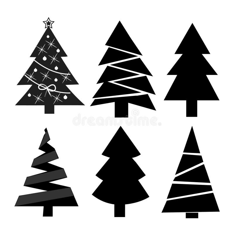 Christmas Tree Flat Design Isolated on White Background Stock Vector ...