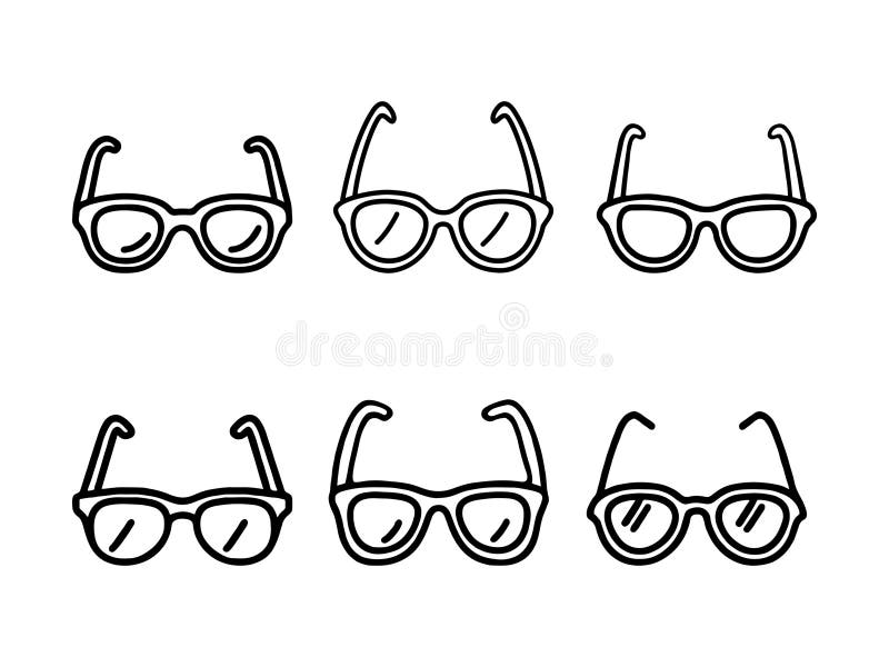 Set of Six Classic Glasses, only Lined, without Color Stock Vector ...
