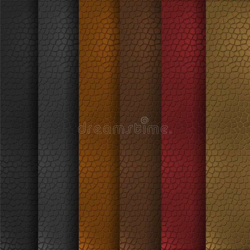 Set of Six Colored Leather Textures Stock Vector - Illustration of ...