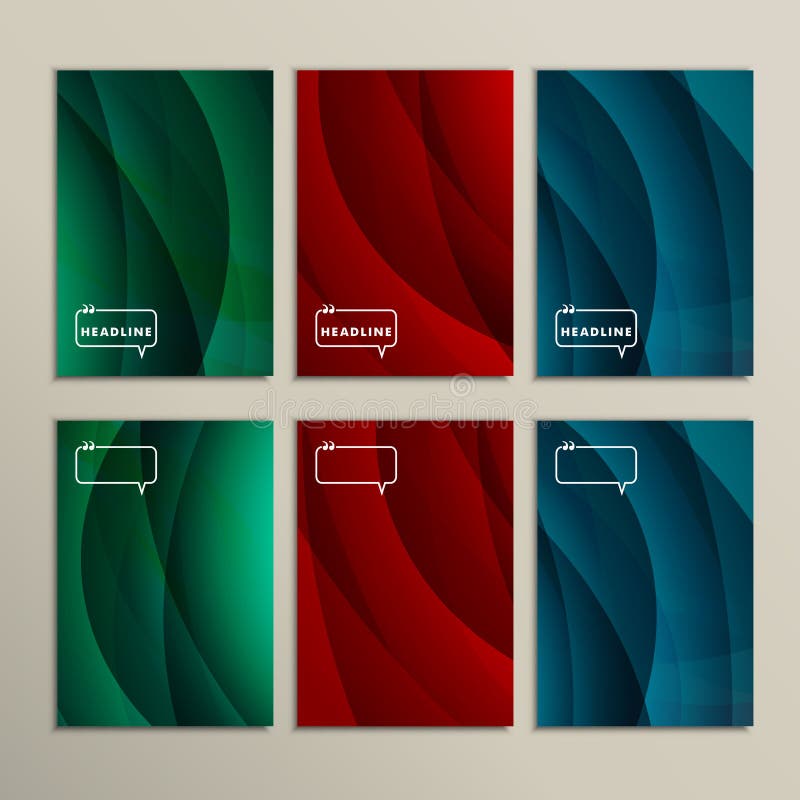 Set of Six Colored Wavy Line Backgrounds Stock Vector - Illustration of ...