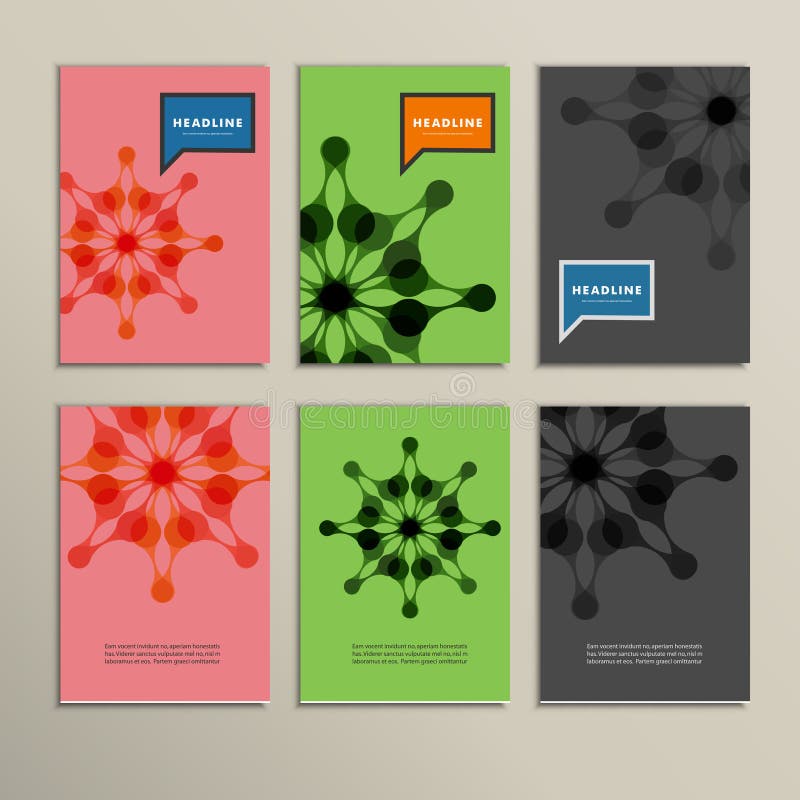 Set of Six Covers with Abstract Patterns Stock Vector - Illustration of ...