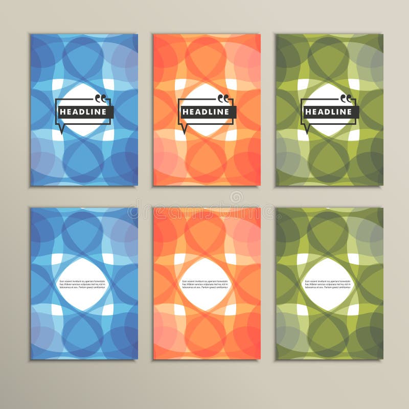 Set of Six Covers with Abstract Patterns Stock Vector - Illustration of ...