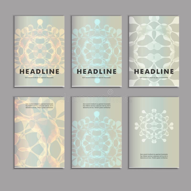 Set of Six Covers with Abstract Patterns Stock Vector - Illustration of ...