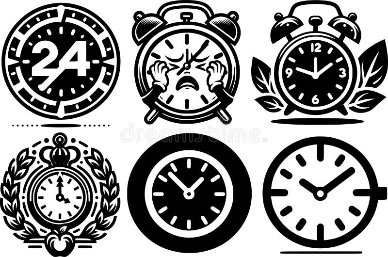 Creative Vector Illustrations of Unique Clocks and Alarm Clock Designs ...