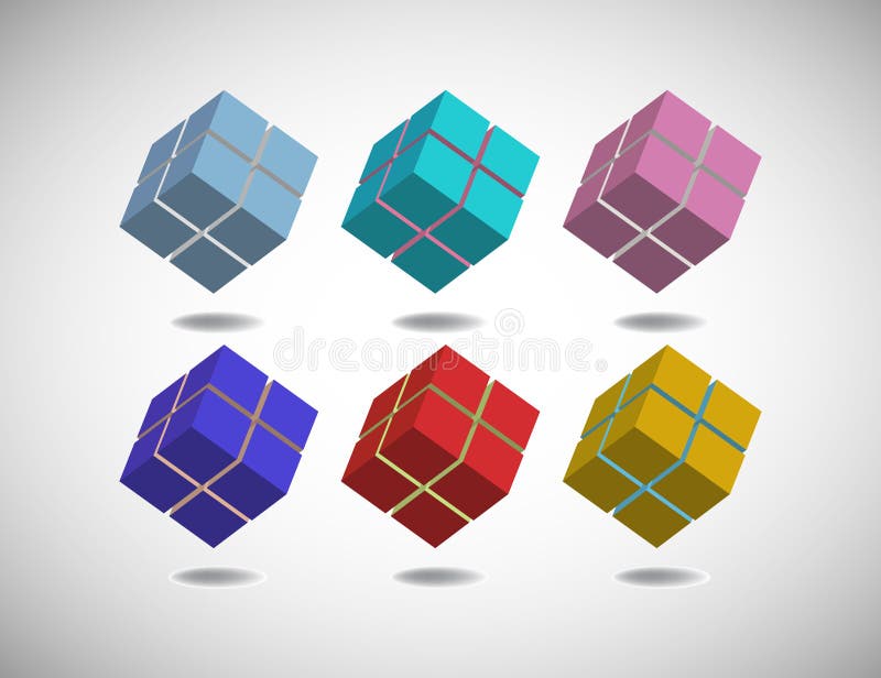 Set of six cubes stock vector. Illustration of editable - 37149033