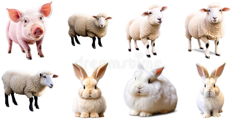 A Set of Six Different Animals , PNG with Transparent Background, AI ... A Set of Six Different Animals , PNG with Transparent Background, AI ...