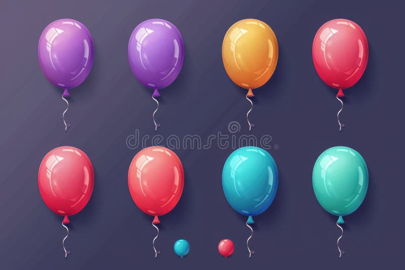 A Set of Six Different Colored Balloons, Ideal for Parties ...