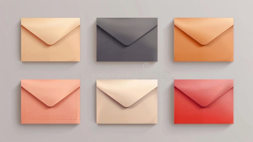 A Set of Six Different Colored Envelopes, Useful for Various Occasions ...
