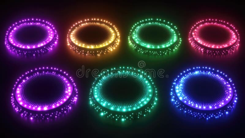 A Set of Six Different Colored Lights in a Circle, Suitable for Various ...