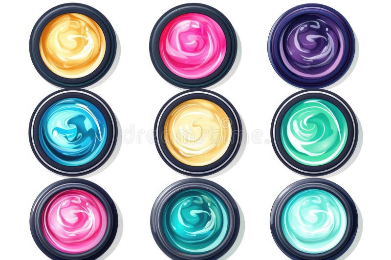 A Set of Six Different Colors of Paint. Suitable for Various Artistic ...