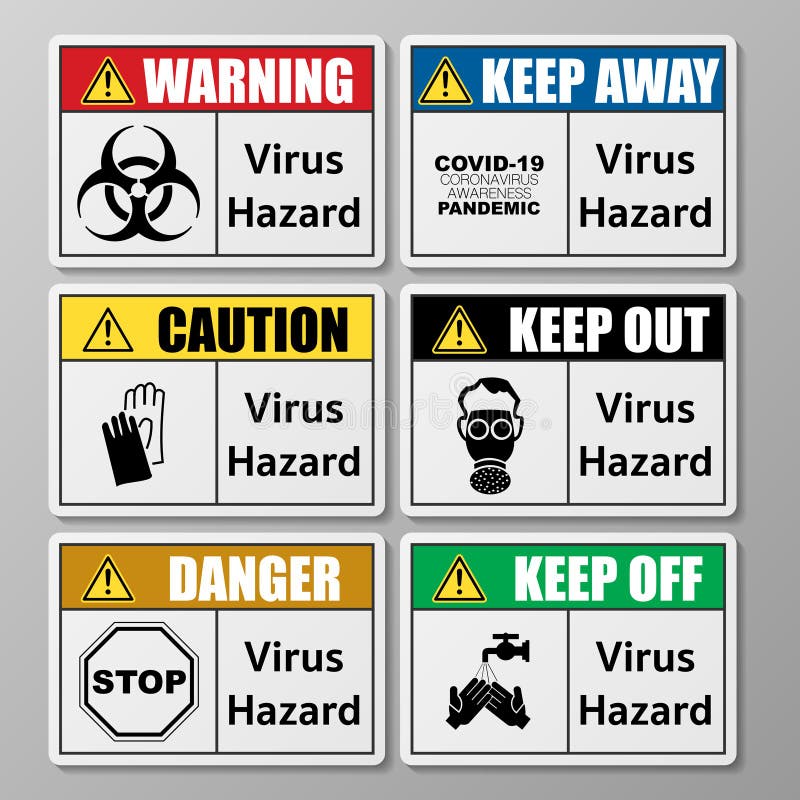 Different Warning Signs with Text Stock Vector - Illustration of ...