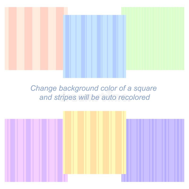 Set of Six Different Seamless Patterns with Auto Recoloring Vertical ...