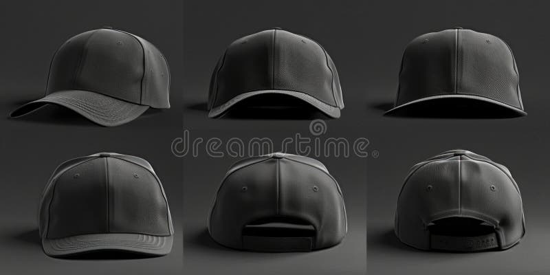 A Set of Six Different Views of a Baseball Cap. Perfect for Showcasing ...