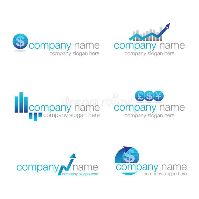 Set of Six Financial Logos (vector) Stock Vector - Illustration of ...