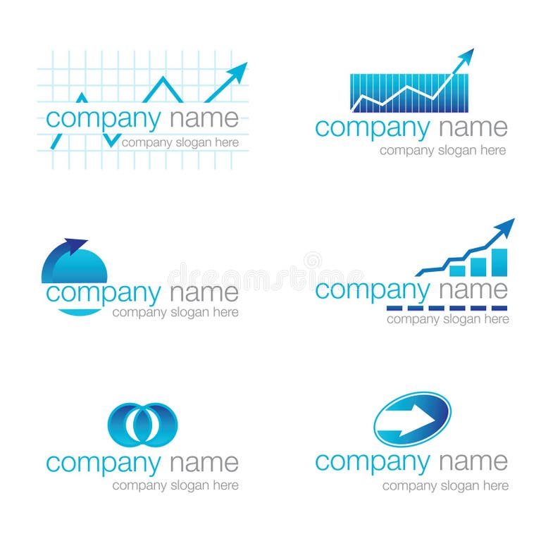 Set of Six Financial Logos (vector) Stock Vector - Illustration of ...