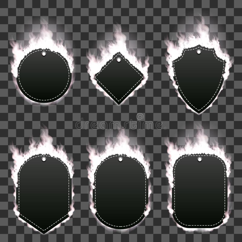 Set of Six Frames Surrounded with White Flame Stock Illustration ...
