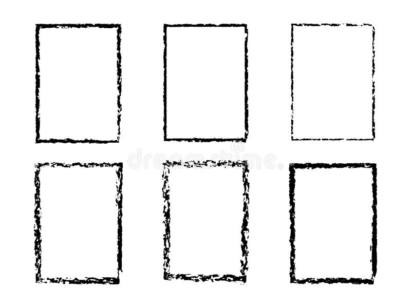 Grunge Frames Isolated Vector Rectangular Borders Stock Illustrations – 303 Grunge Frames ...