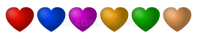 Set of six hearts - vector stock illustration. Illustration of ...