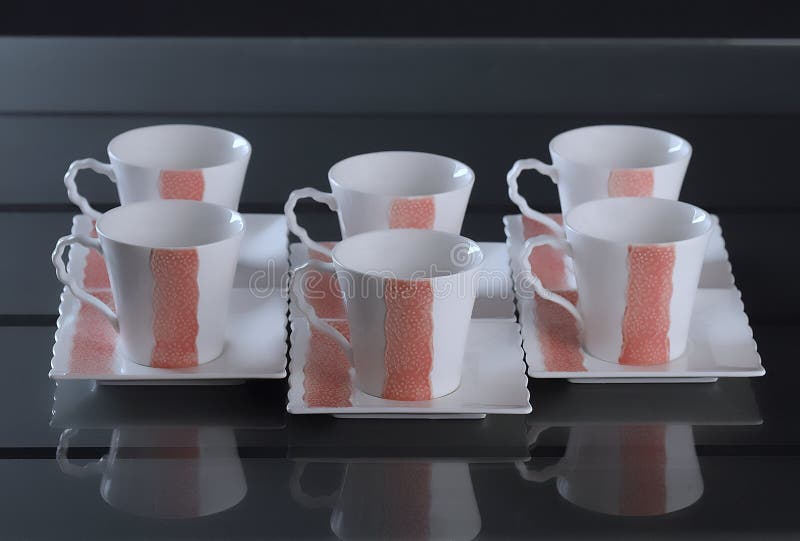 Set Six Porcelain Cups Coffee Texture Stock Photos - Free & Royalty ...