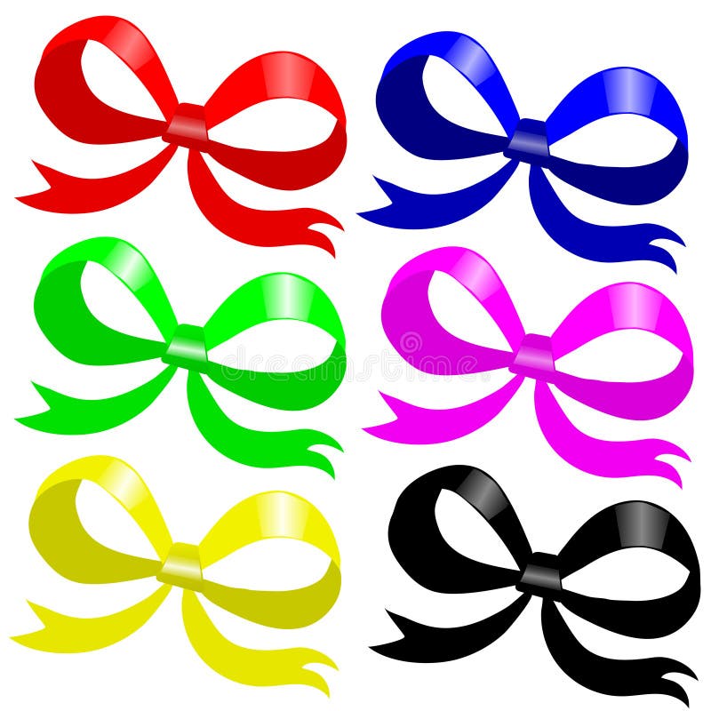Set six real bows stock illustration. Illustration of formal - 104703881