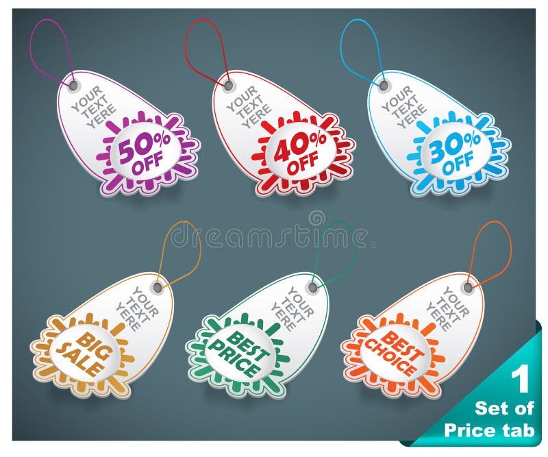 Set of Six Realistic Winter Price Tags Stock Vector - Illustration of ...