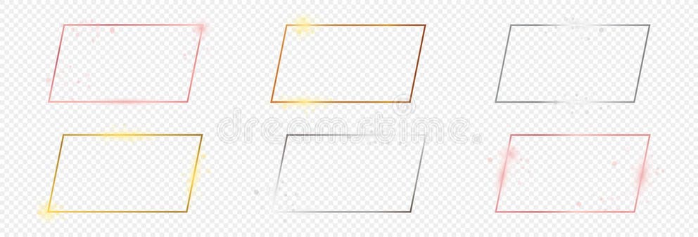 Set of Six Rectangular Shape Frames Stock Illustration - Illustration ...