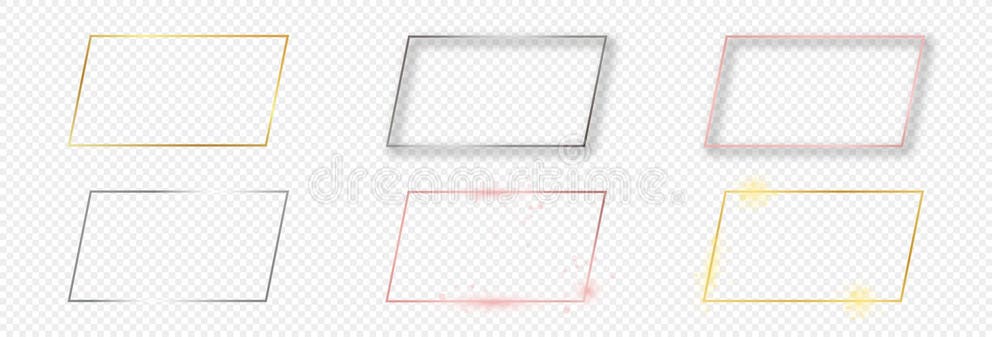Set of Six Rectangular Shape Frames Stock Vector - Illustration of ...