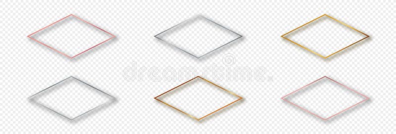 Set of Six Rhombus Shape Frames Stock Illustration - Illustration of ...